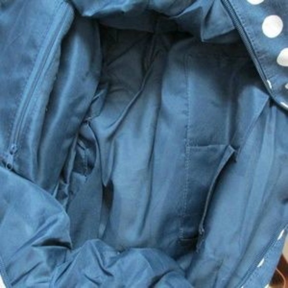 Atmosphere | Bags | Atmosphere Blue White Polka Dot Canvas Weekender ...